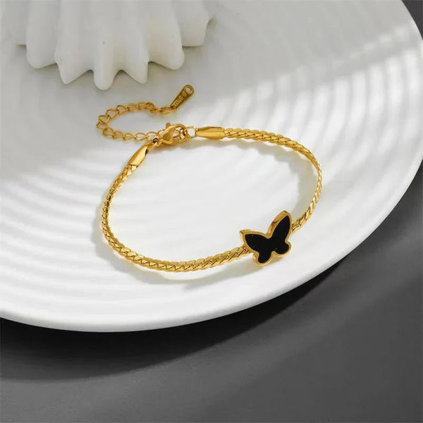 FlutterChain Bracelet- Black – trendifypk